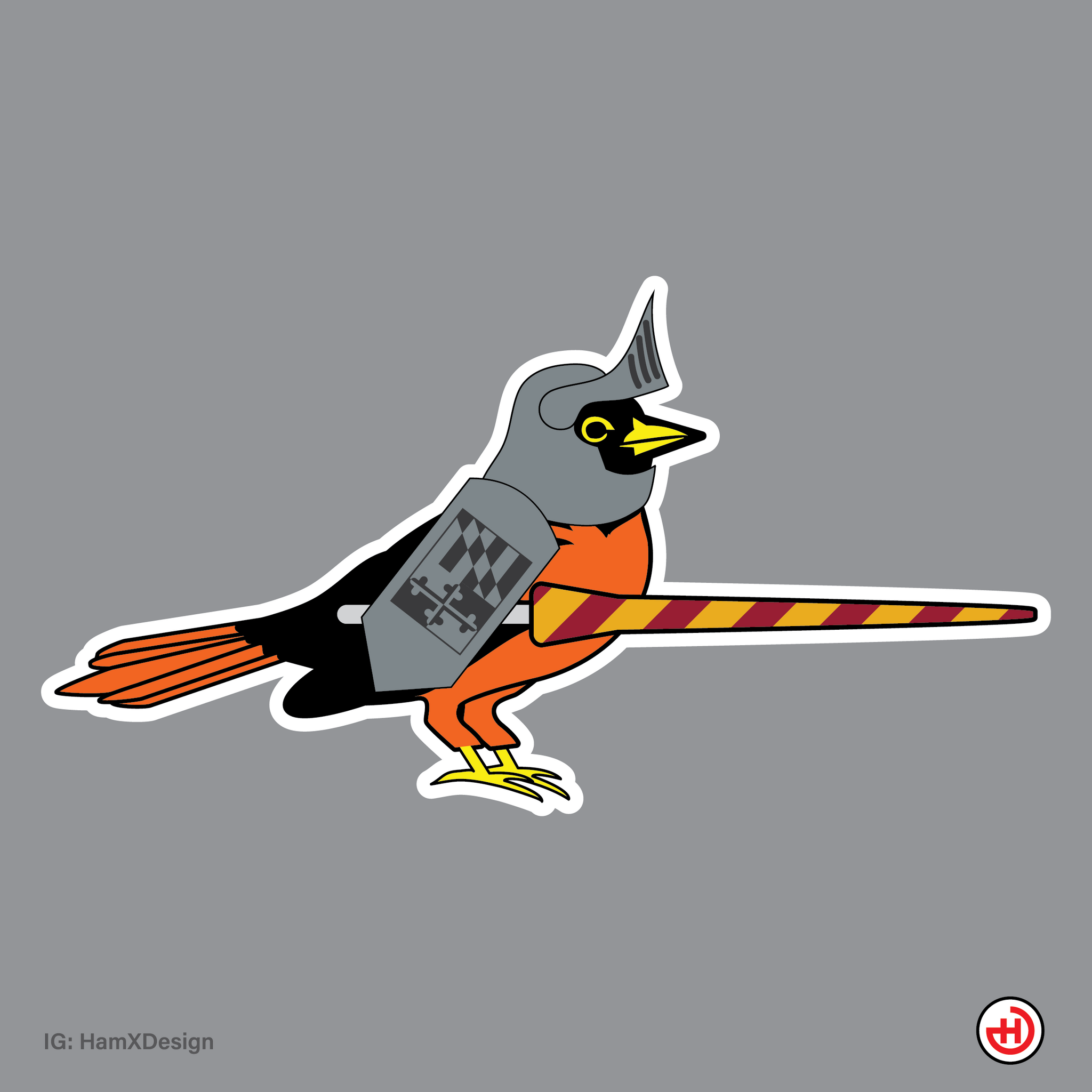 Maryland Bird Knight Stickers – Ham's Designs