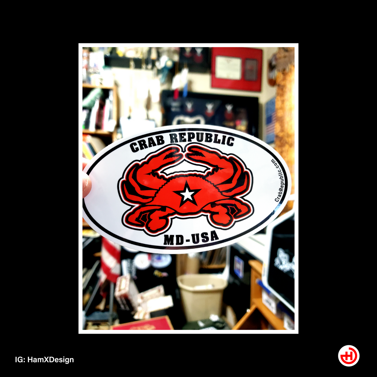 Crab Republic Sticker #004 – Ham's Designs