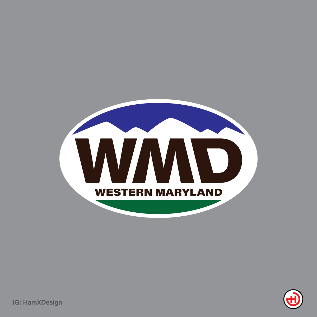 Western Maryland Oval Sticker (WMD) – Ham's Designs