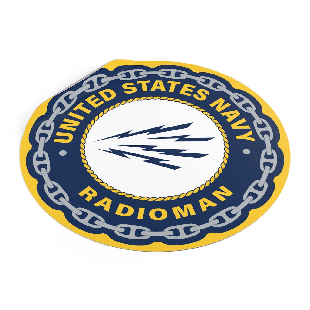 Navy Radioman (RM) Round Vinyl Stickers – Ham's Designs