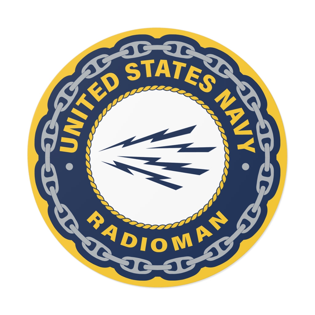 Navy Radioman (RM) Round Vinyl Stickers – Ham's Designs