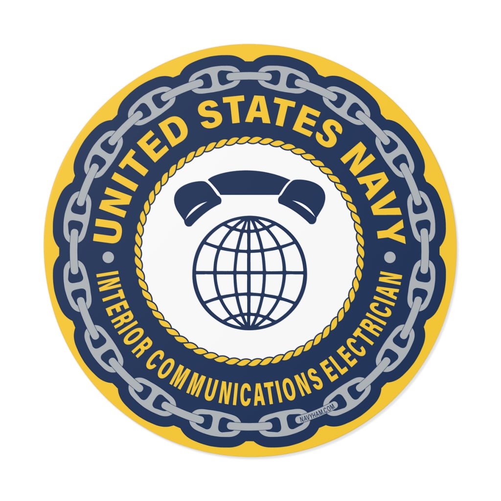 Navy Interior Communications Electrician (IC) Round Vinyl Stickers ...